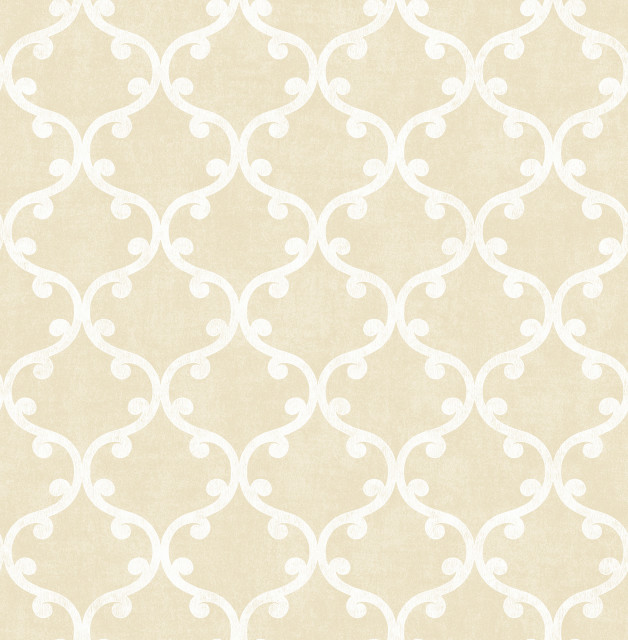 Gold Geometric Scroll Wallpaper - Contemporary - Wallpaper - by SK ...