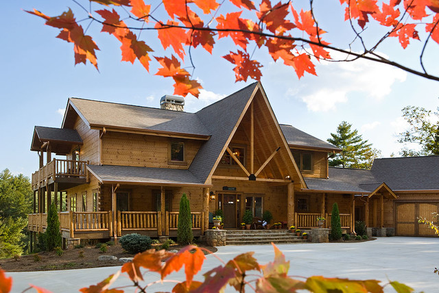 Exterior of Log Home in the Early Fall - Rustic - Exterior - Other - by ...