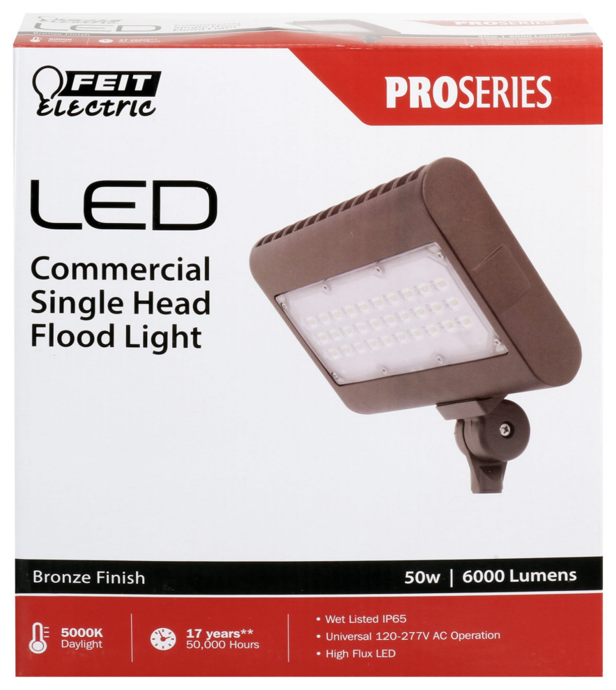 Feit Electric S8.5CSFL/850/BZ Proseries LED Flood Light, 50 Watts ...
