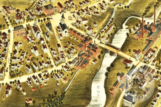 Old Map of Thomaston Connecticut 1879, Vintage Map Art Print, 18"x24 ...