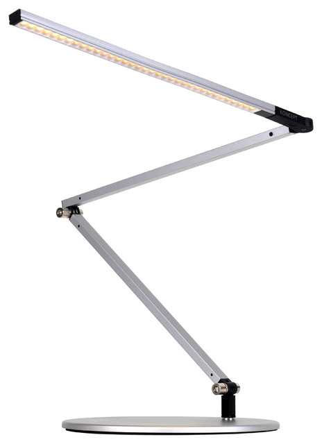 Z-Bar Slim Desk Lamp With 1-Piece Desk Clamp, Cool Light, Silver ...