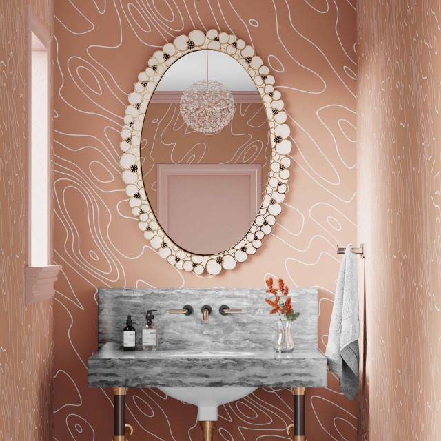 Flor Handpainted Mirror - Contemporary - Wall Mirrors - by TOV ...