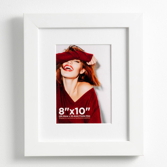 8"x10" White Picture Frame – Solid Wood Picture/Document Frame, 8" x 10 ...