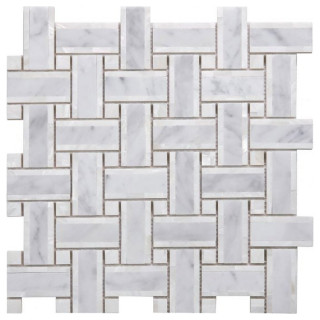 Tahitian Pearl - Carrara Marble Cross Weaved White Pearl Floor Wall ...