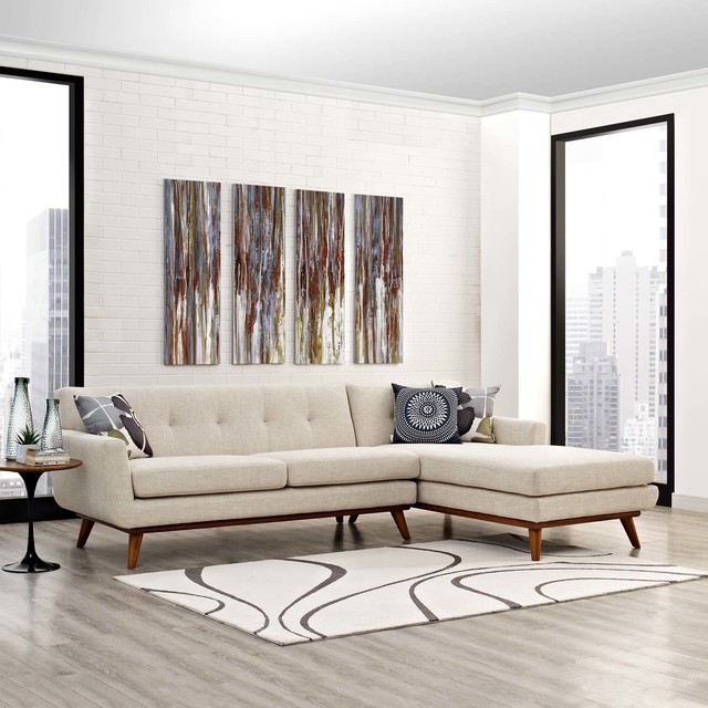 Modern Contemporary Urban Living Sectional Sofa, Fabric - Midcentury ...