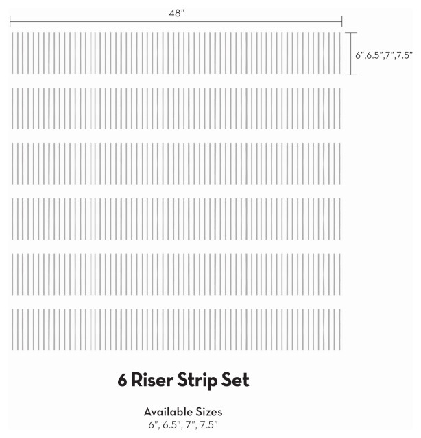 Painted Vertical Lines Peel and Stick Stair Riser Strips, 48"x6 ...