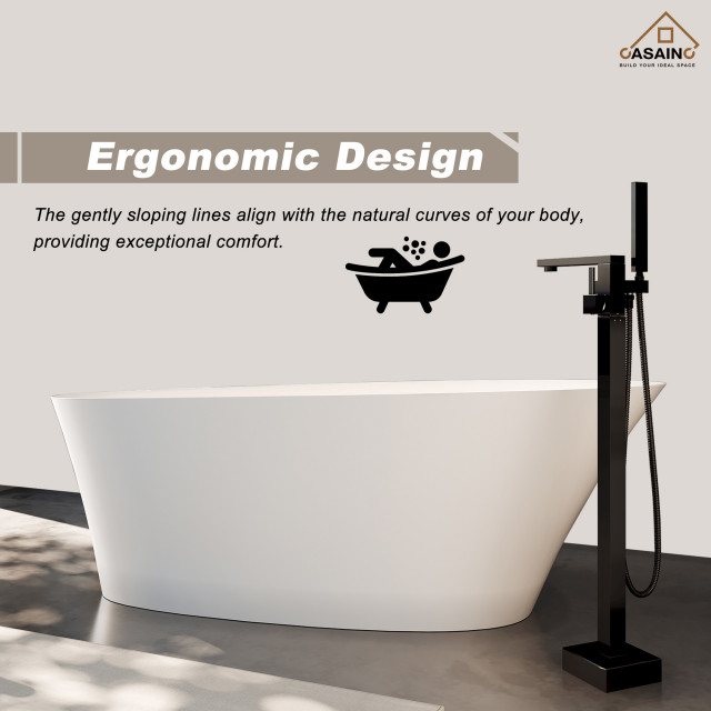 65in Solid Surface Freestanding Bathtub in Matte White - Contemporary ...