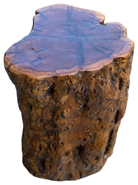 Raw Wood Rough Grain Finish Irregular Shape Short Stool Table Hcs7538 ...