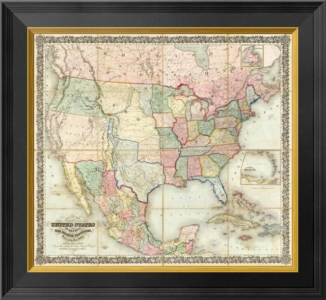 "Map of The United States of America, 1848" by J. H. Colton, 20x19", 20 ...