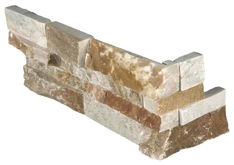 Golden White Split Face Corner Ledger Panel - Traditional - Siding And ...