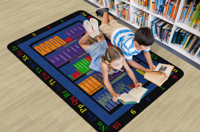 Flagship Carpets FE164-22A 4'x6' Bible Bookcase Educational Rug ...