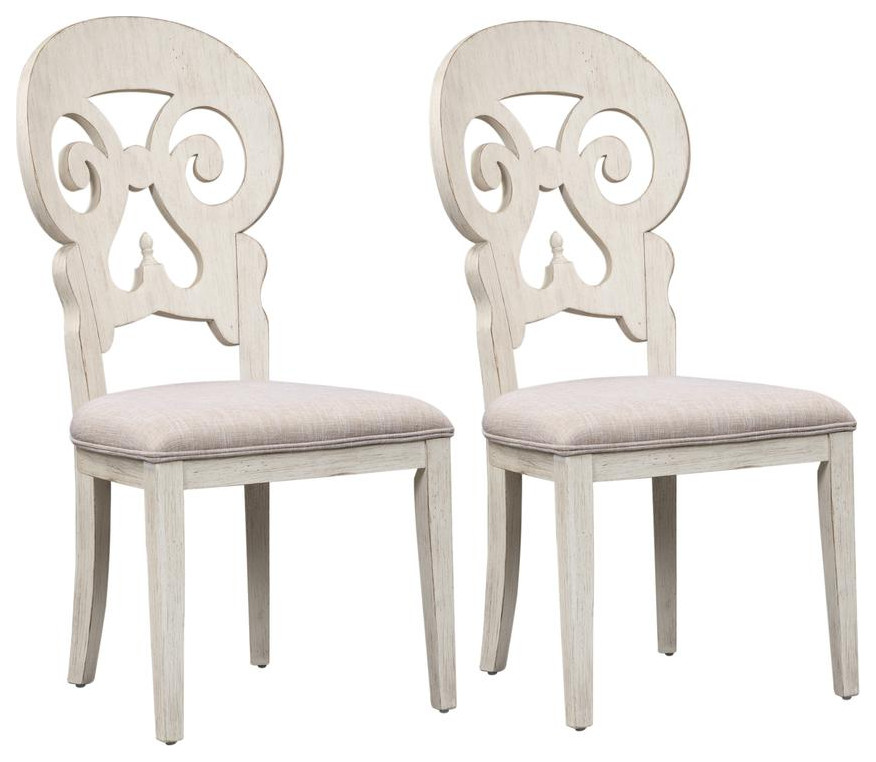 Splat Back Side Chair (RTA)-Set of 2 Farmhouse White - French Country ...