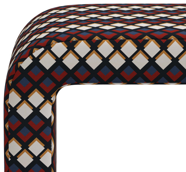 Bench, Deco Diamond Sm Rust Gold, One Size - Contemporary - Upholstered ...