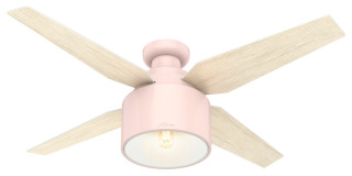 Hunter 52" Cranbrook Blush Pink Low Profile Ceiling Fan With Light Kit ...
