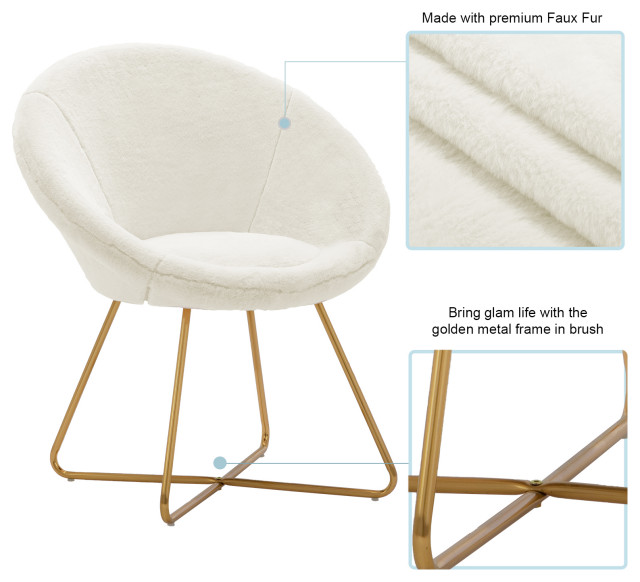 Fuzzy Faux Fur Papasan Accent Chair - Contemporary - Armchairs And ...