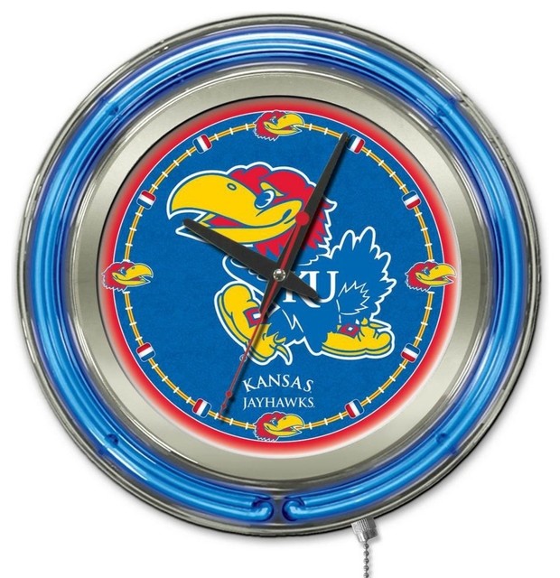 Kansas Neon Clock - Contemporary - Wall Clocks - by Holland Bar Stool ...