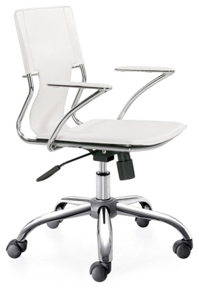 Modern Classics Elegant Office Chair, White, 35"H x 25"W x 24"D ...