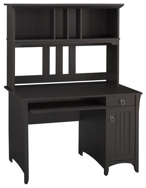 Salinas Mission Style Desk With Hutch, Antique White - Farmhouse ...