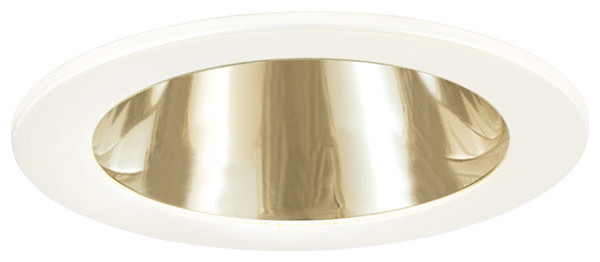3" Aperture Low Voltage Trim, Polished Brass Reflector, White Trim ...