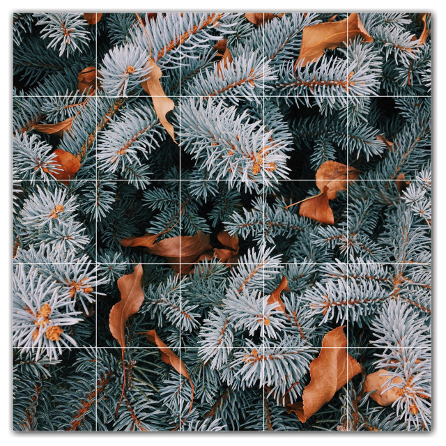 Winter Ceramic Tile Wall Mural HZ501220, 40" Wide x 40" High - Rustic ...