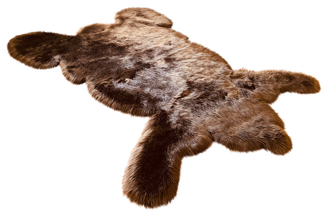 Super Soft Faux Bear Skin Silky Shag Rug, 3'x5' - Contemporary ...