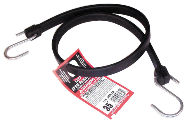 Keeper® 06235 EPDM Rubber Strap with Zinc Plated Steel Hooks, 35", 35 ...