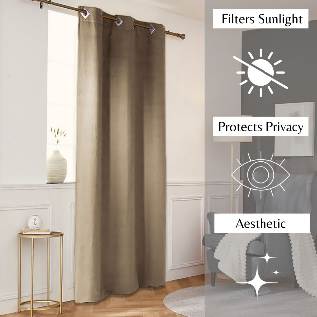 Luxurious Suede Window Curtain - Elegant Soft Texture Drapery, 95x55 ...