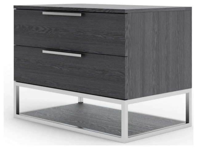 Glyn Contemporary Gray Elm Nightstand - Contemporary - Nightstands And ...