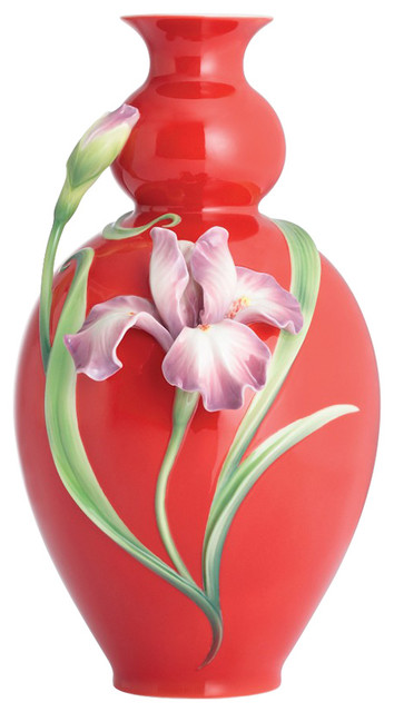 Franz Porcelain Collection Florissima Purple Iris Mid Vase ...