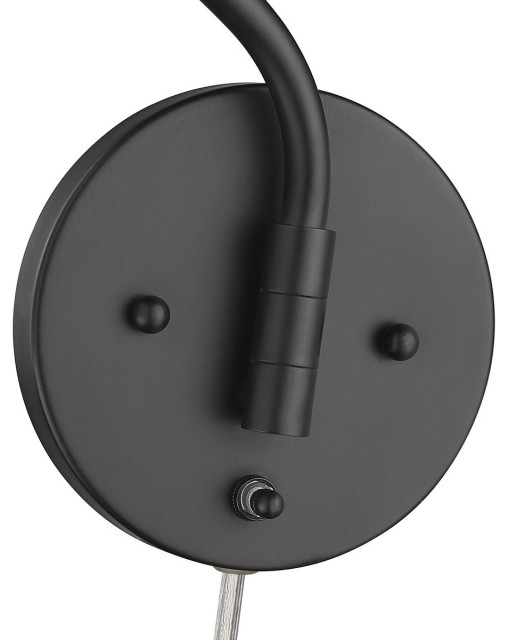 Golden Ryleigh 1-Light Articulating Wall Sconce 3694-A1W BLK-MWS, Matte ...