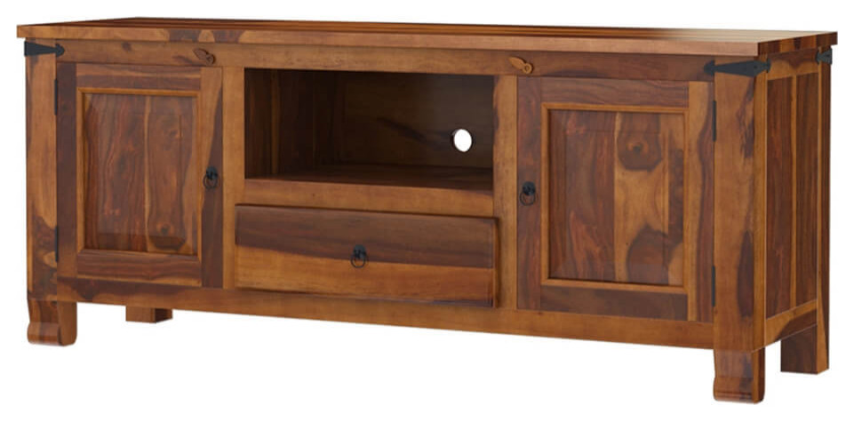 Terrarum Rustic Solid Wood TV Stand Media Console - Rustic - Dining ...