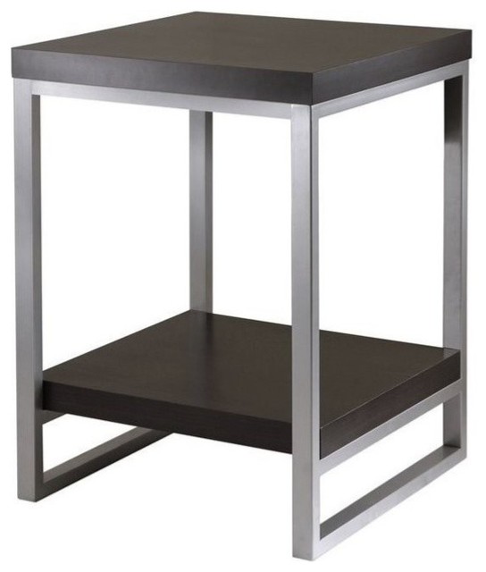 Pemberly Row Contemporary Metal End Table with Enamel Steel Tube in ...