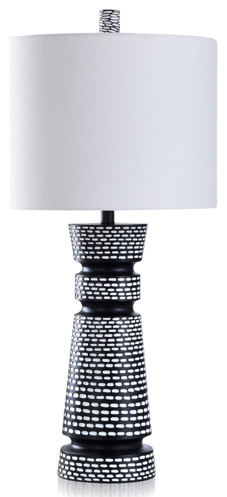 Asha Urban Ebony Transitional Table Lamp White Shade - Transitional ...