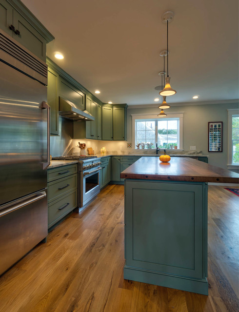 Moss Green Kitchen - Eclectic - Kitchen - Boston - by White Wood Kitchens