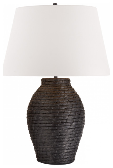 Lohan Black Rattan Large Table Lamp - Tropical - Table Lamps - by ...