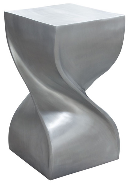 Spire Square Accent Table in Casted Aluminum in Nickel Finish by ...