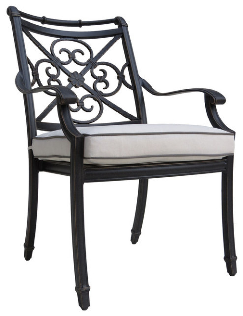 Maxwell Cast Aluminum Arm Dining Chair, Set of 4 - Mediterranean ...