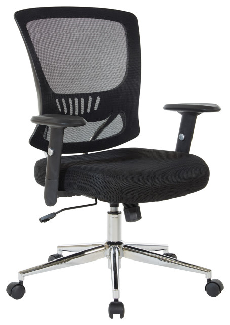 Mesh Back & Seat Locking Tilt Task Chair with Chrome Base in Black ...