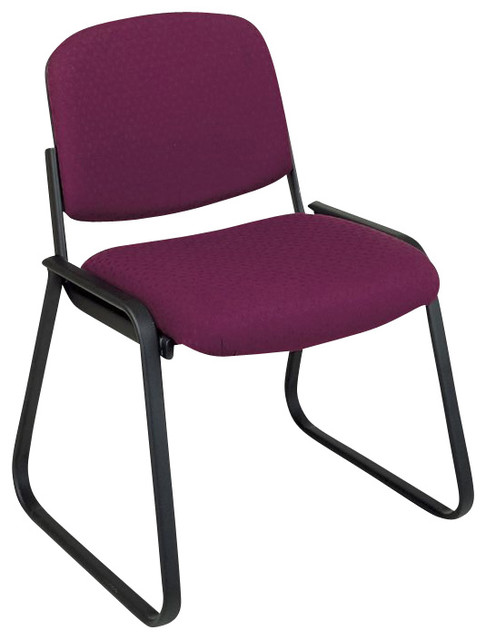 Deluxe Sled Base Armless Chair with Designer Plastic Shell in Black ...