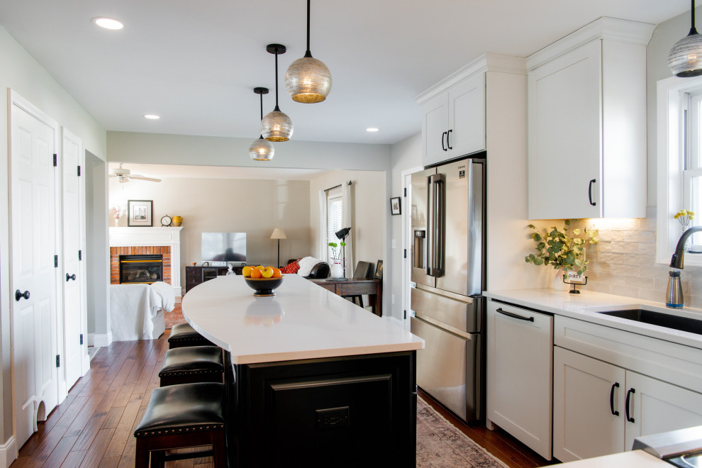 Classic Black & White Kitchen - Transitional - Kitchen - New York - by Monarch Kitchen Design ...