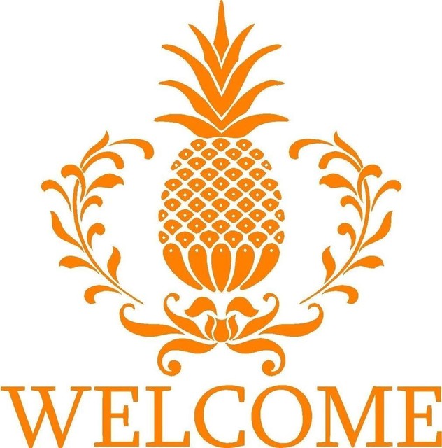 Pineapple Welcome Sign Produce Decal, 21x21", 21X21 - Tropical - Wall ...