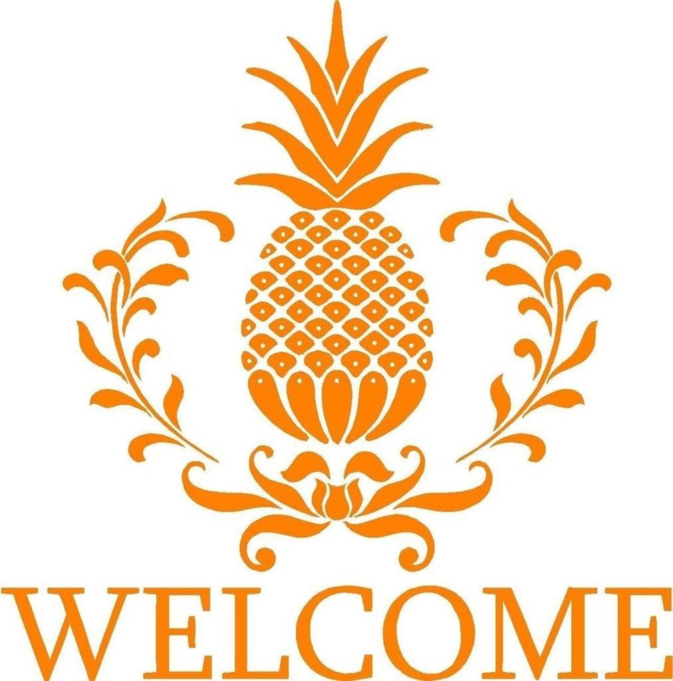 Pineapple Welcome Sign Produce Decal, 21x21", 21X21 - Tropical - Wall ...