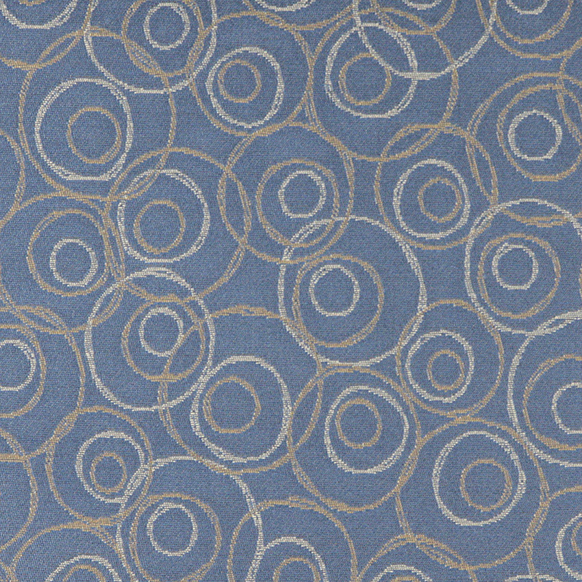 Blue Gold and White Overlapping Circles Durable Upholstery Fabric By ...