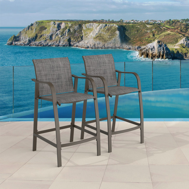 2PCS Bar Stools All Weather Patio Furniture For Outdoor Indoor ...