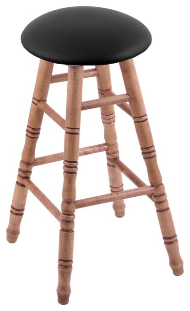 Holland Bar Stool, Maple Round Cushion Counter Stool, Turned Legs, 18 ...