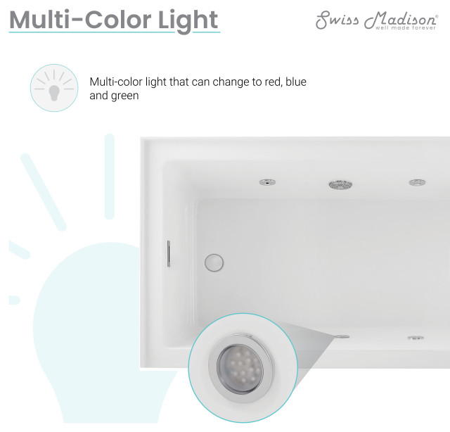 Avancer 60"x36" Alcove Whirlpool Bathtub With Apron - Contemporary ...