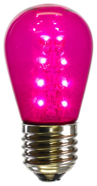 S14 LED Pink Transparent Plastic 130Volt Bulb, 5 per pack, S14 Medium ...