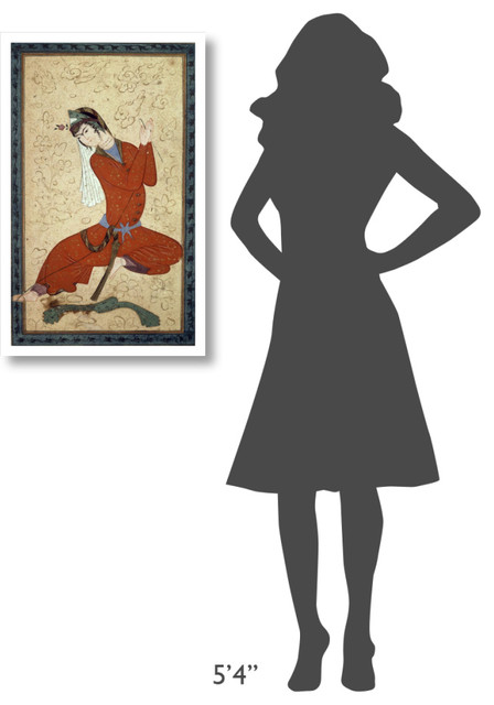 "Seated Woman at Rest" Digital Paper Print by Shah Abbas School, 15"x24 ...