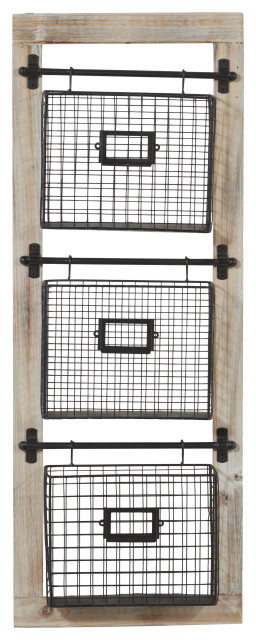 Farmhouse Black Metal Magazine Rack Holder 58644, 14" x 4" x 36 ...