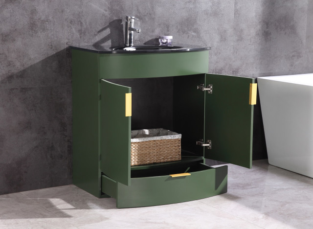 30" Vogue Green Bathroom Vanity, PVC - Modern - Bathroom Vanities And ...